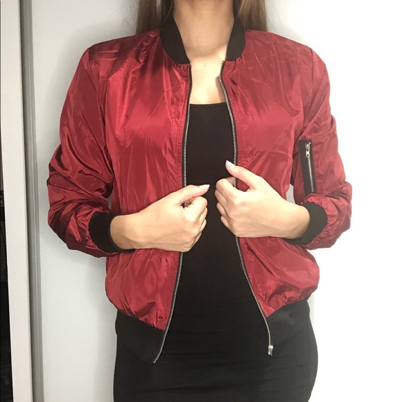 Jackets & Coats | Red Light Bomber Jacket With Black Details Size S ...
